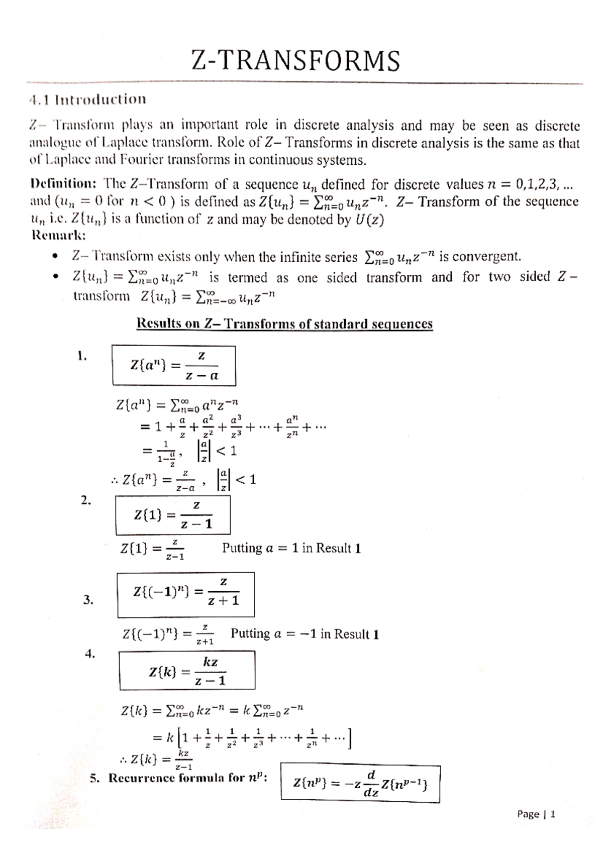 Z-Transforms (M-3) - 555 - Engineering Mathematics -III - Studocu