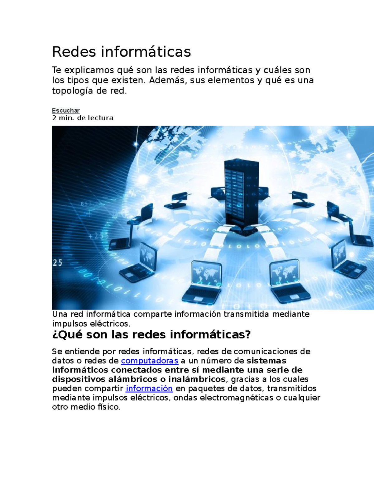 Redes informáticas - informacion - Redes informáticas Te explicamos qué ...