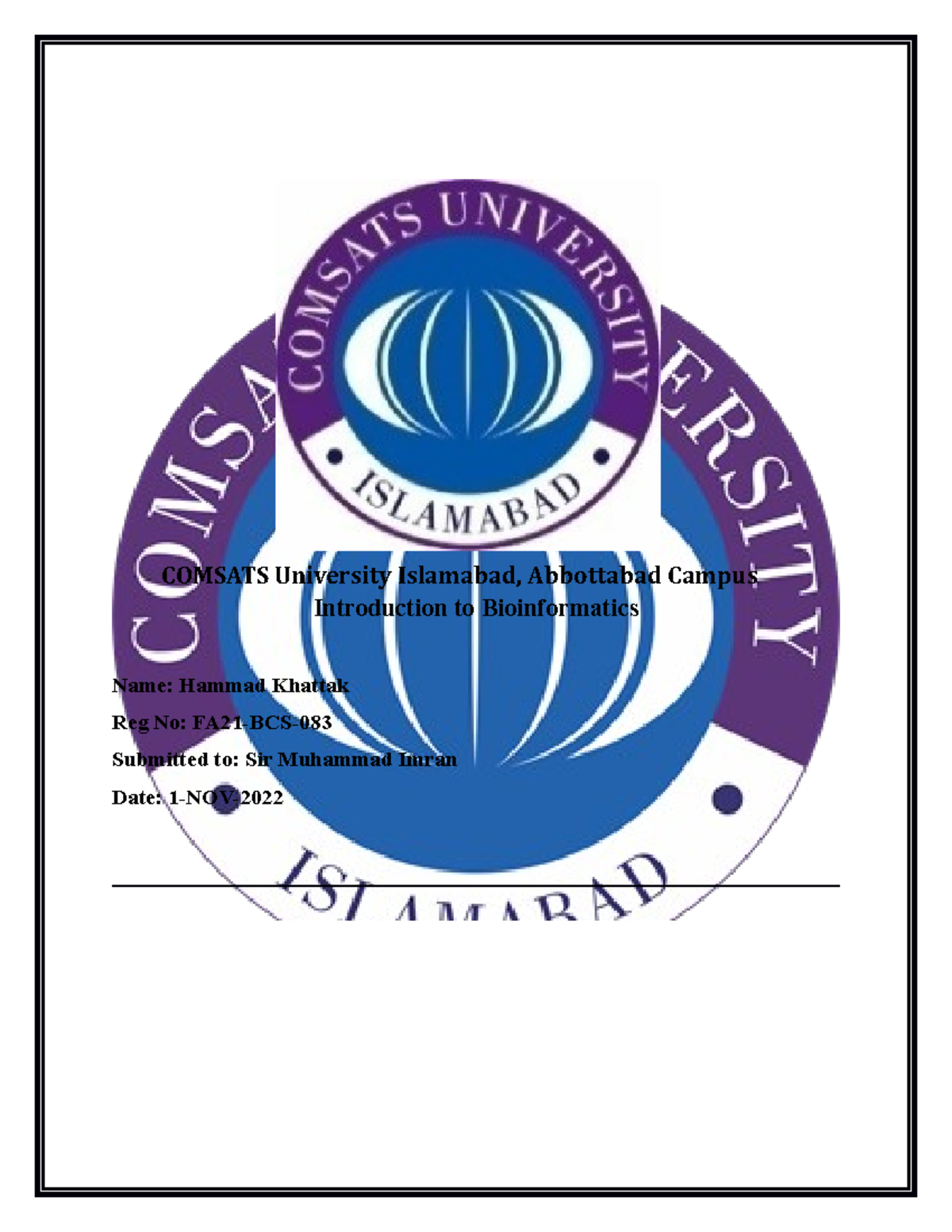 Assignment 2 Hammad - COMSATS University Islamabad, Abbottabad Campus ...