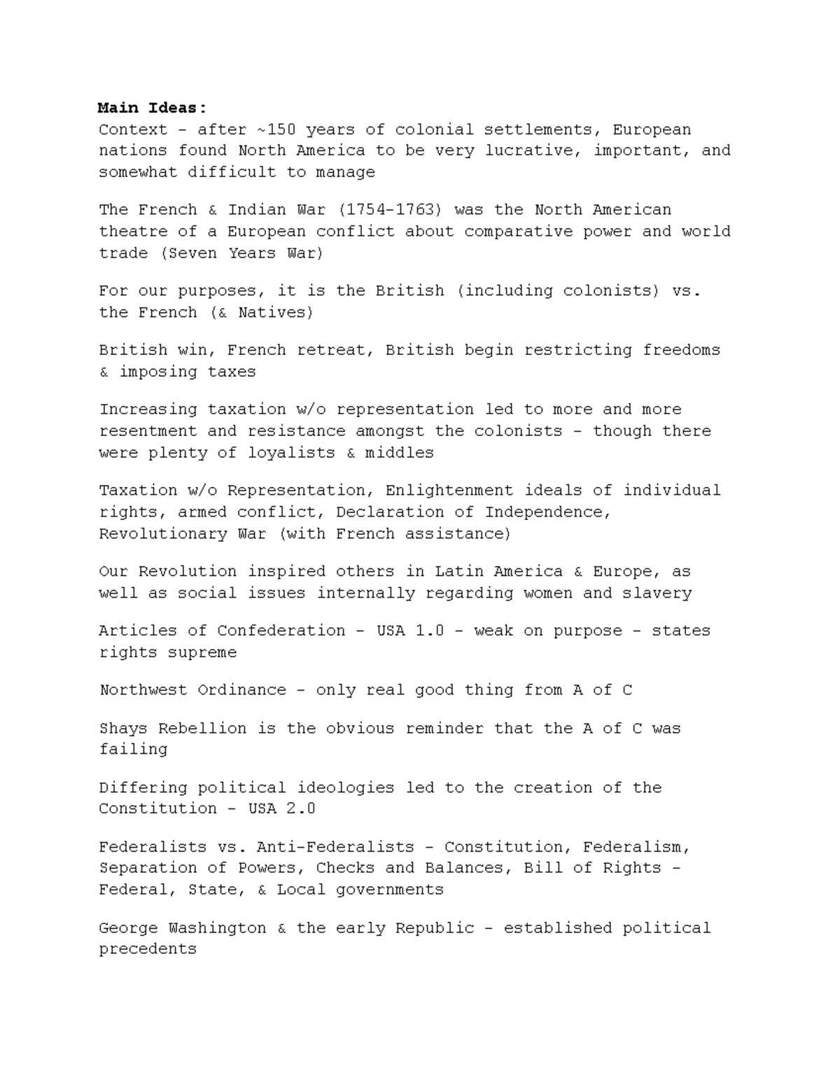 Apush Period 3 1754-1800 - Main Ideas: Context - after ~150 years of ...