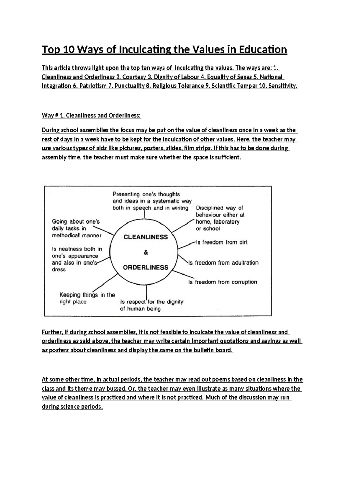 Top 10 Ways of Inculcating the Values in Education - The ways are: 1 ...