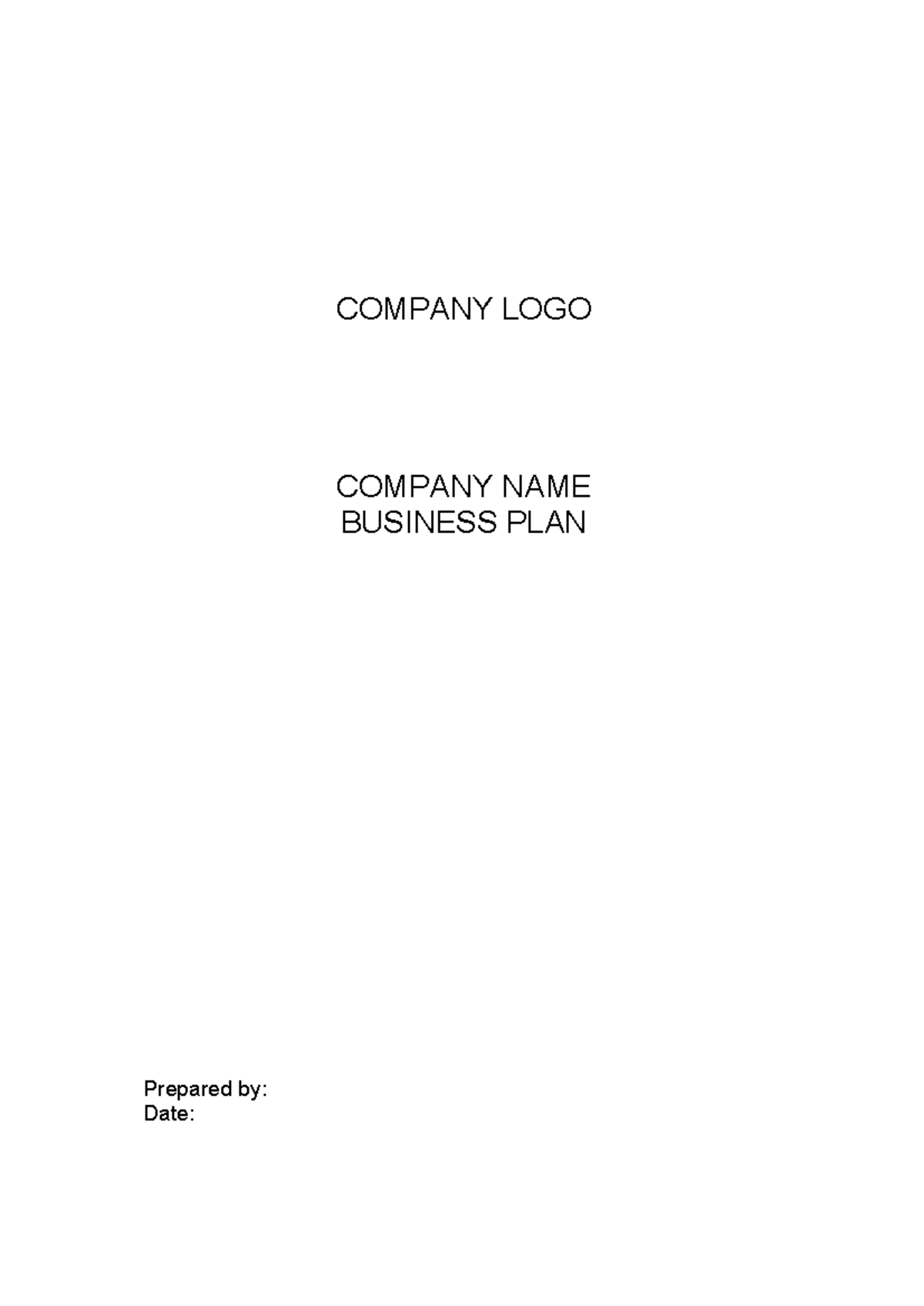 Template-business-plan - COMPANY LOGO COMPANY NAME BUSINESS PLAN Prepared by: Date: Text in ...
