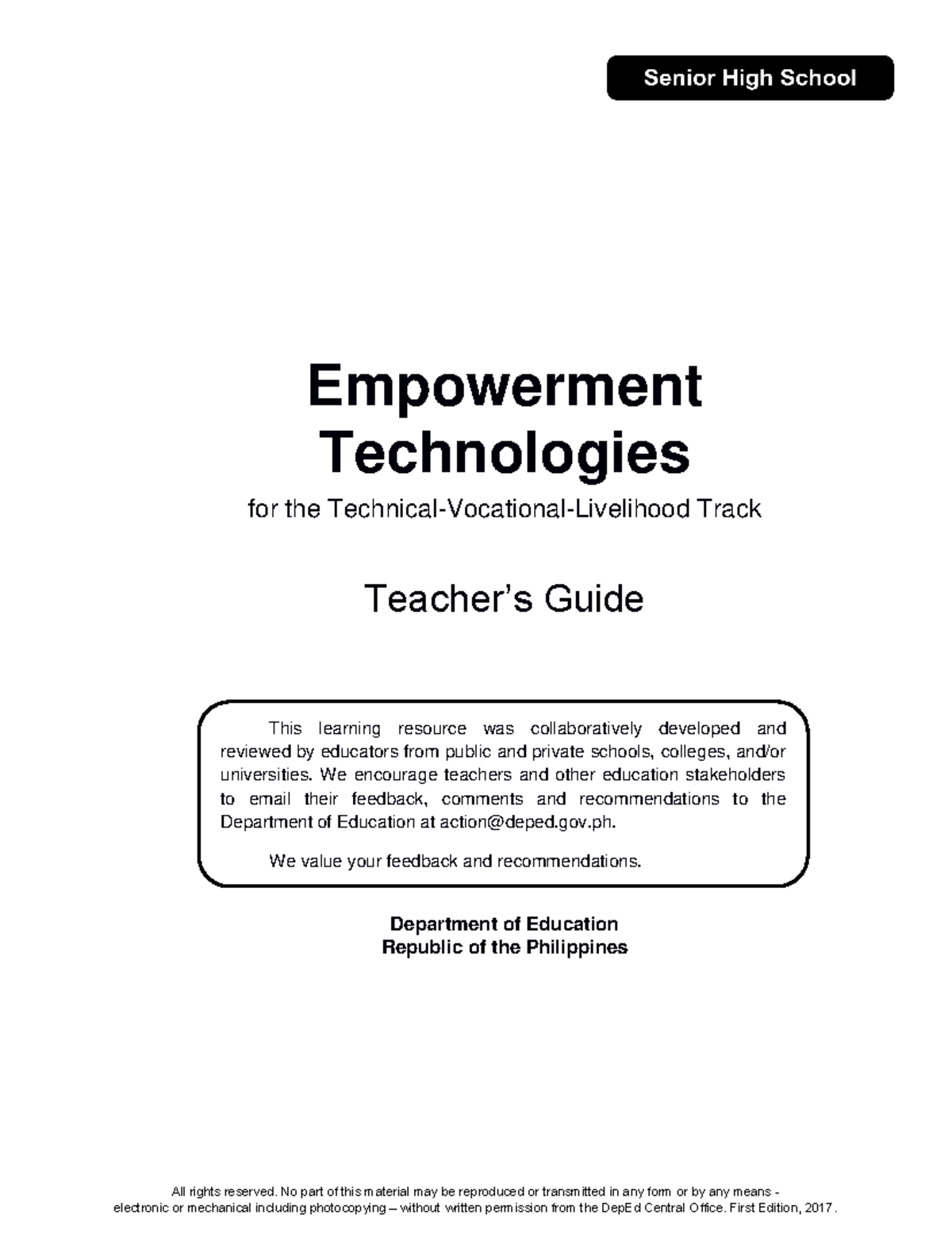 Empowerment Technologies for the Technic - Empowerment Technologies for ...