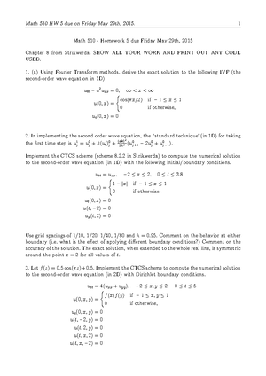 Math510 hw1 - Math 510 HW 1 due on Friday April 10th, 2015. 1 Math 510 ...
