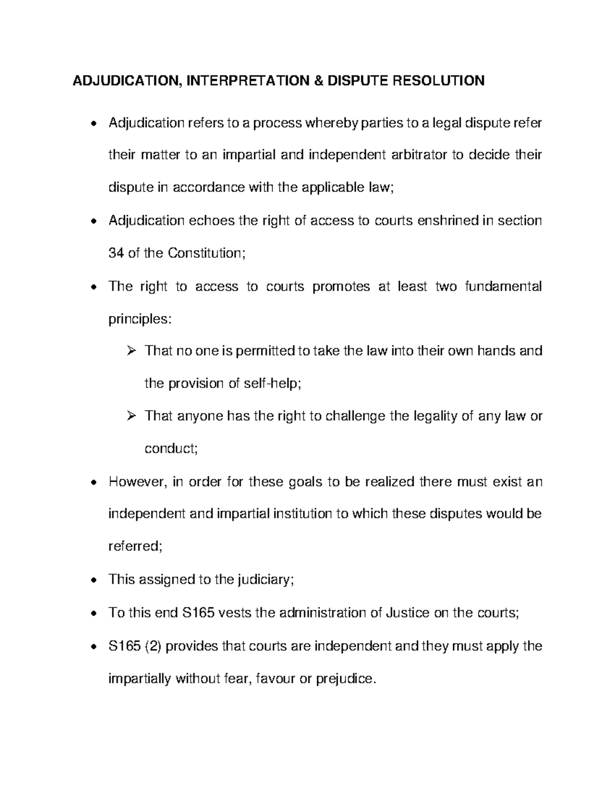 Administrative law Notes that are worth having - ADJUDICATION ...