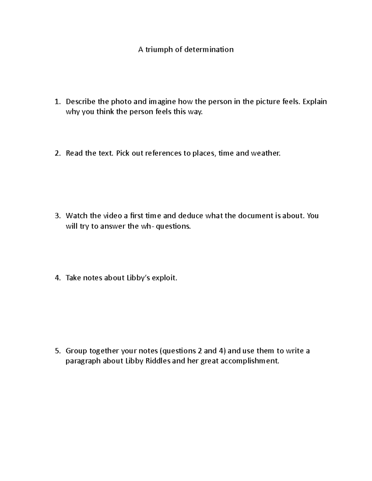 2nde A triumph of determination - A triumph of determination 1 ...