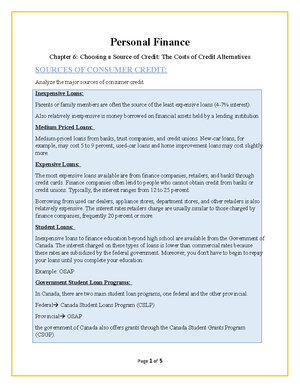 Personal Finance Ch 4 Note - Personal Finance Chapter 4: The Banking ...