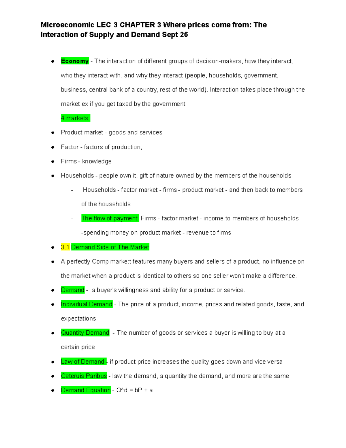 Microeconomic LEC 3 Sept 26 - Microeconomic LEC 3 CHAPTER 3 Where ...