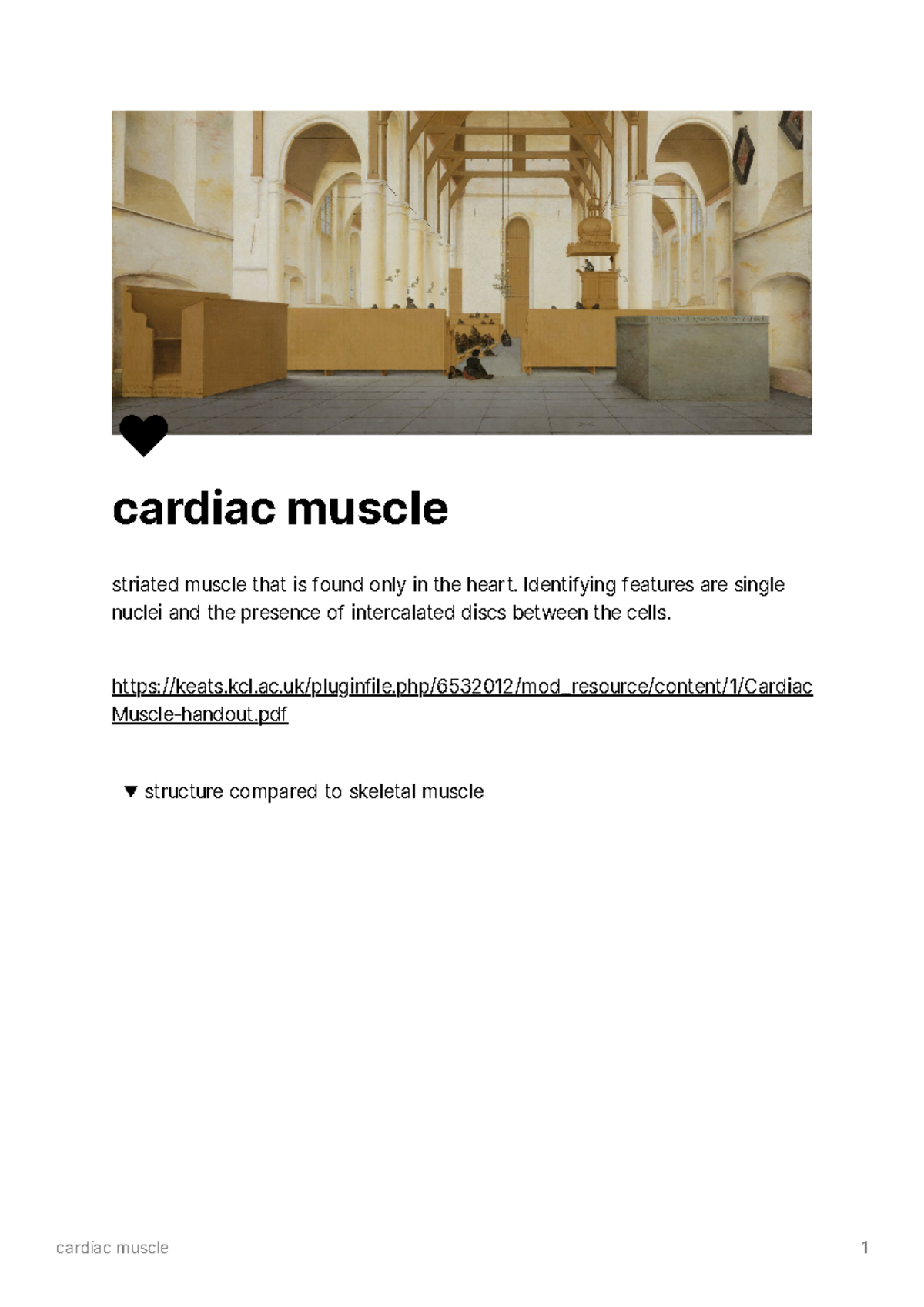 Cardiac muscle lecture notes for anatomy, kings college london 2020/ ...