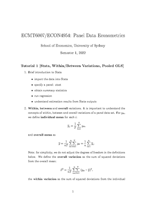 ECMT6007 (2022) Tutorial 3 - ECMT6007/ECON4954: Panel Data Econometrics School of Economics ...