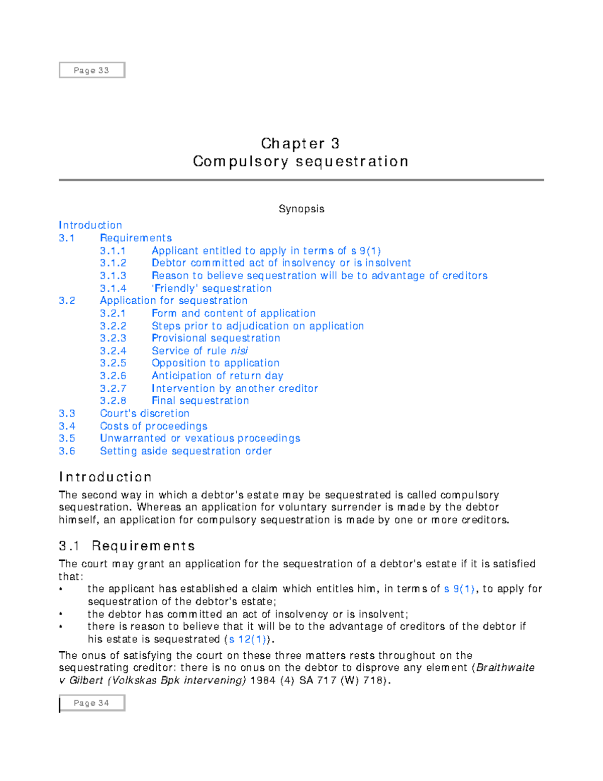 Chapter 3 - Compulsory sequestration (Insolvency Law) - 3. 1 3. 1. 1 3 ...