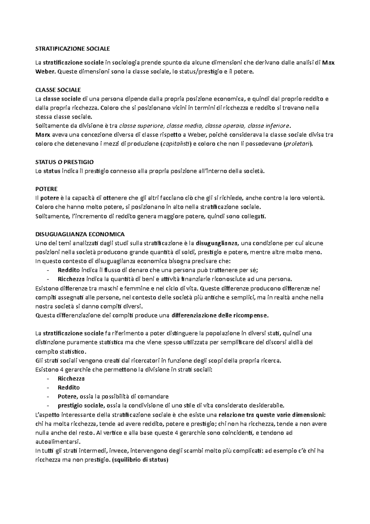 Stratificazione sociale - Queste dimensioni sono la classe sociale, lo ...