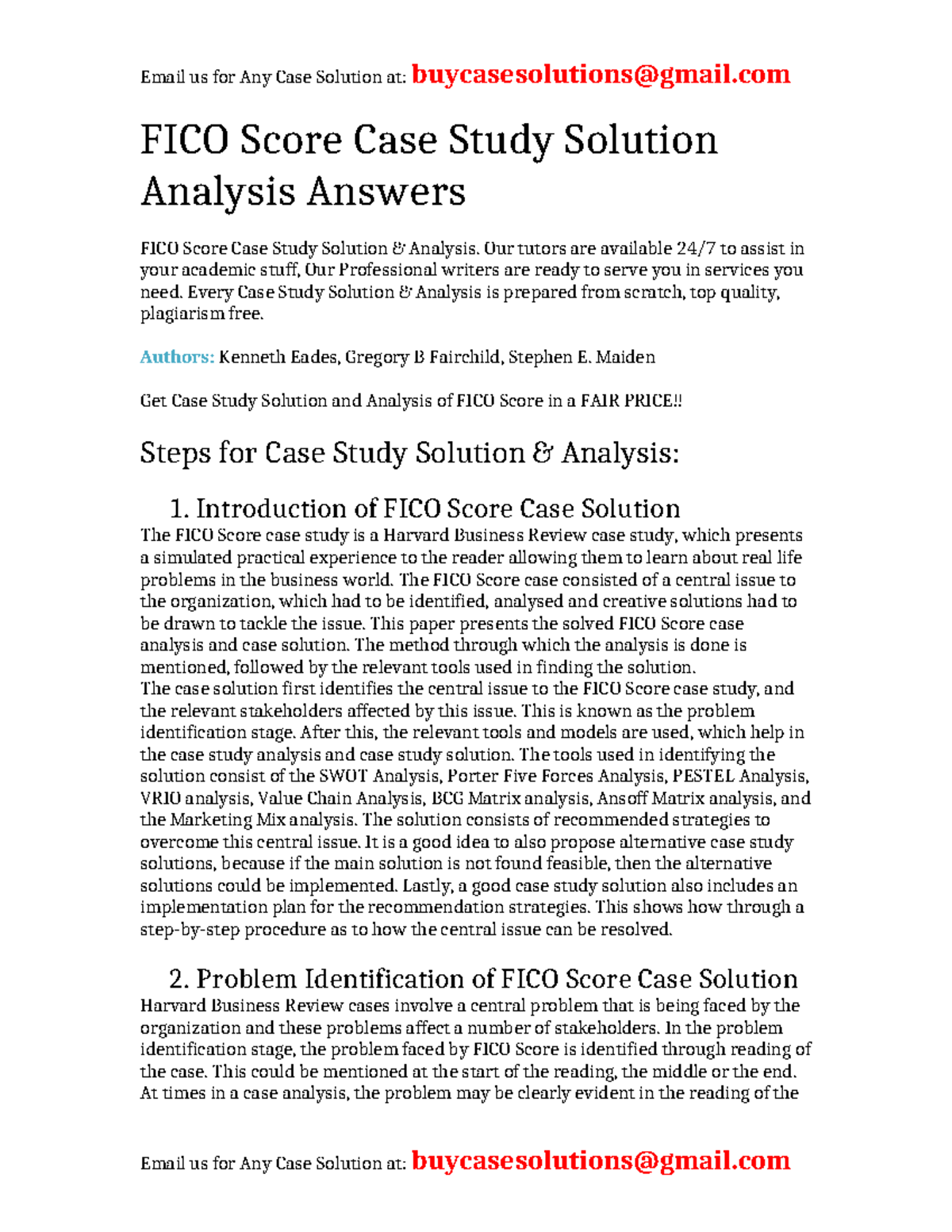 FICO Score Case Study Solution Analysis - FICO Score Case Study Solution Analysis Answers FICO ...