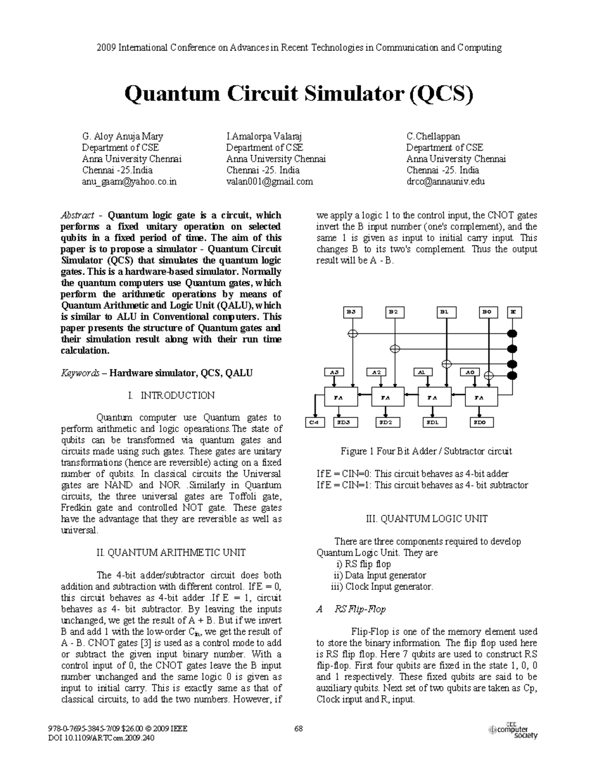 Quantum Circuit Simulator (QCS) - Aloy Anuja Mary Department of CSE Anna University Chennai ...