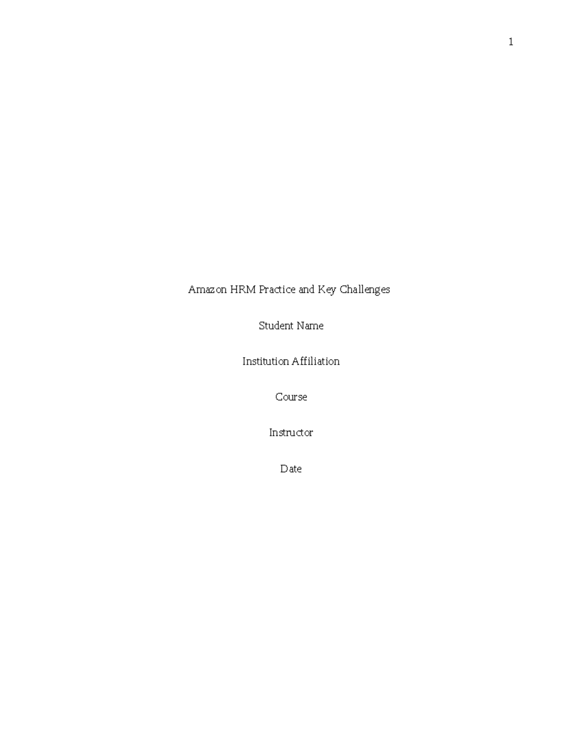 Amazon HRM Practice and Key Challenges - According to Moore & Tambini ...