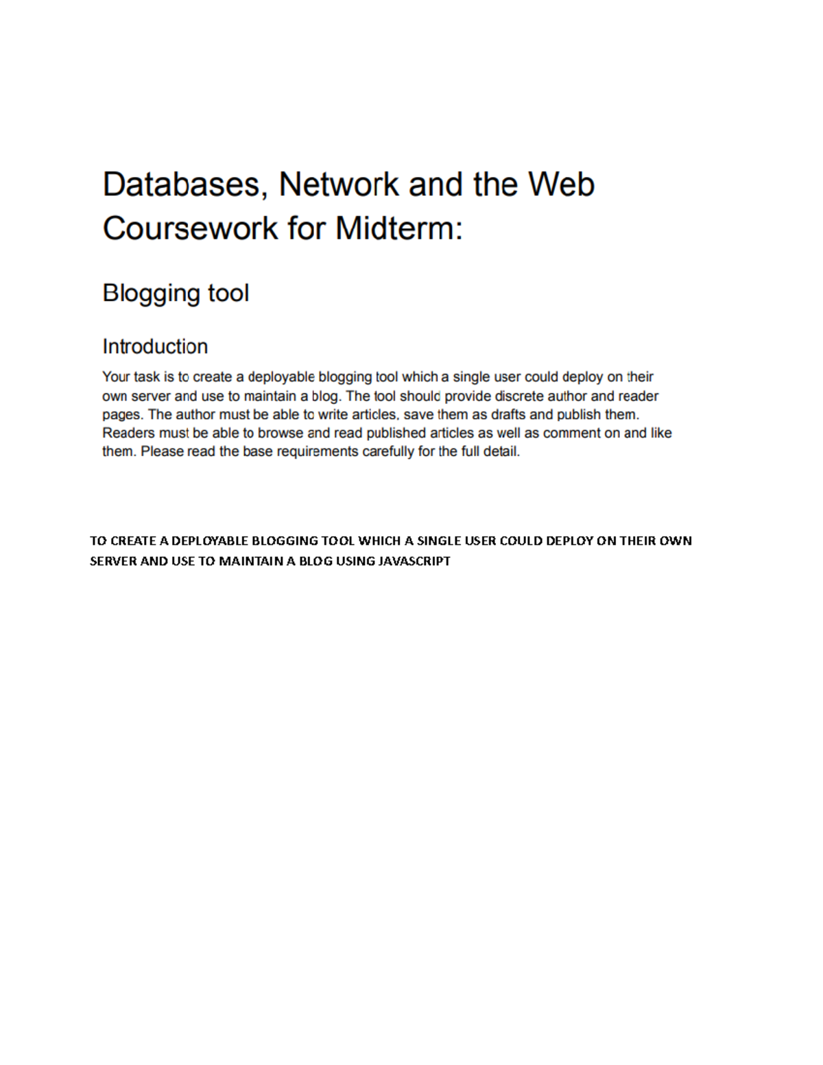 Blig - sgSGD - TO CREATE A DEPLOYABLE BLOGGING TOOL WHICH A SINGLE USER ...