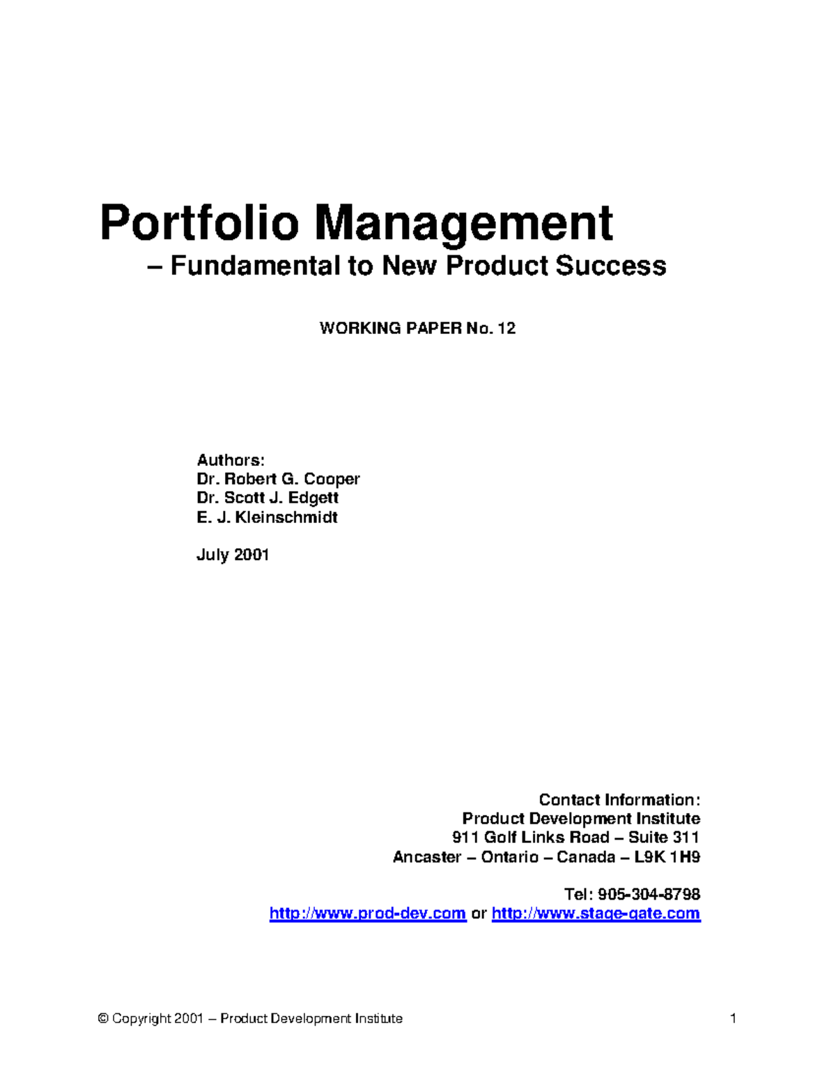 Document - Portfolio Management – Fundamental to New Product Success ...