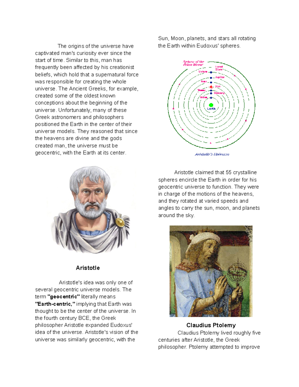 Geocentric (Science, Technology and Society) - The origins of the ...