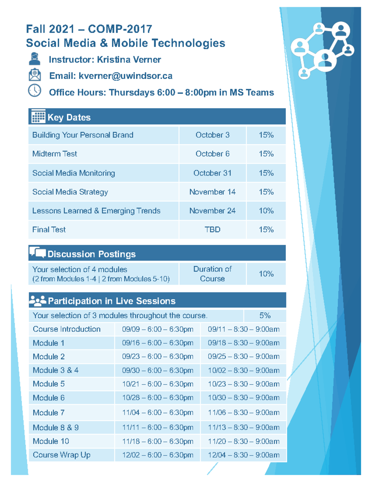 Visual Syllabus - Fall 2021 – COMP- 2017 Social Media & Mobile ...