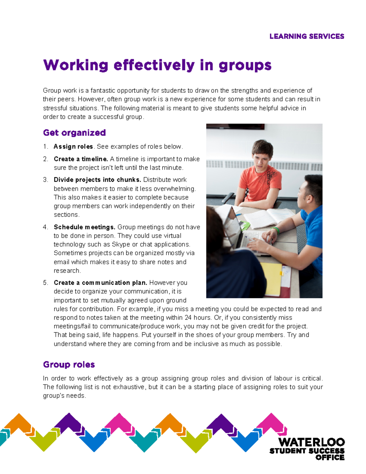 Tip Sheet Group Work 0 - Working effectively in groups Group work is a ...