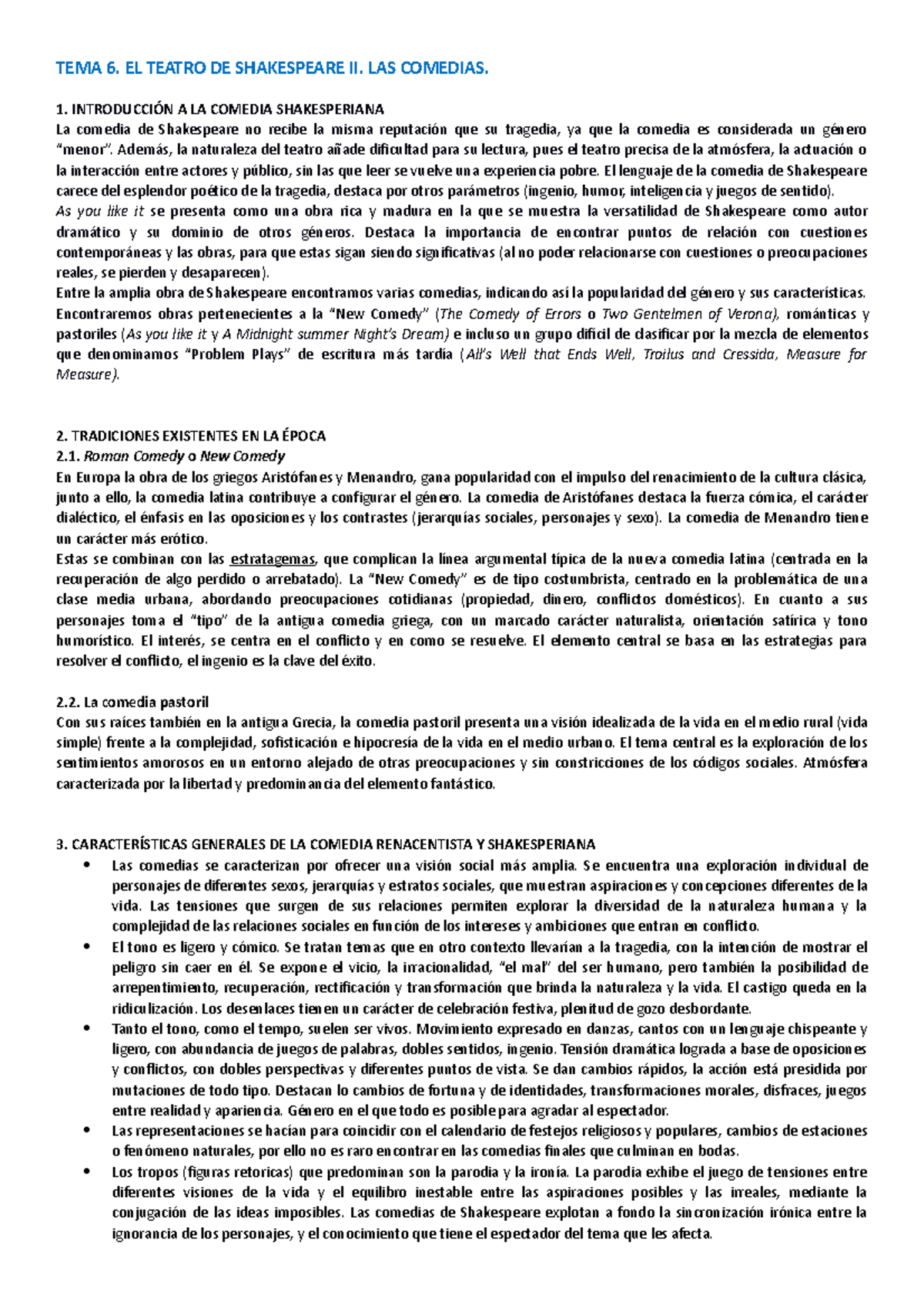 Literatura - 6-10 - Apuntes propios desarrollados. Nota final 9,4 ...