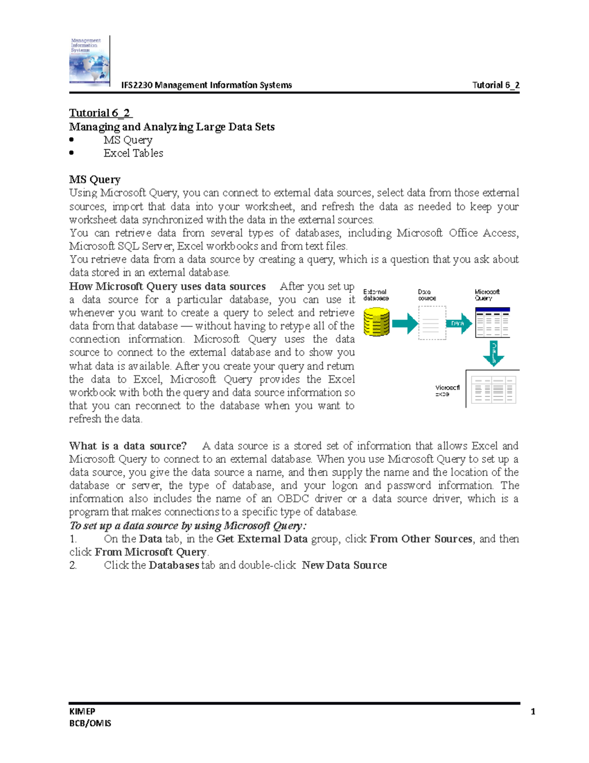 Tutorial MIS number 6_2 - IFS2230 Management Information Systems ...
