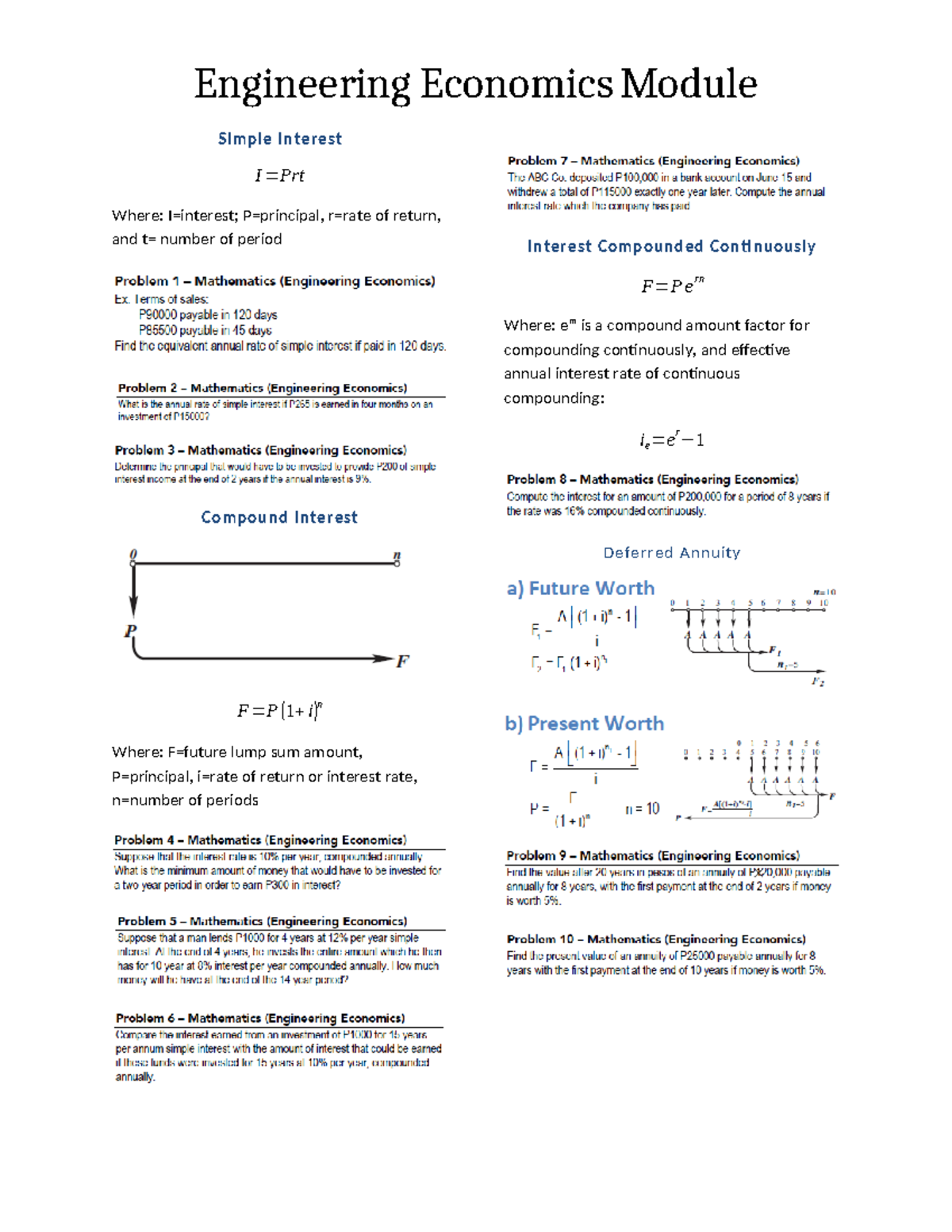Engineering- Economics- Module - Engineering Economics Module Simple ...