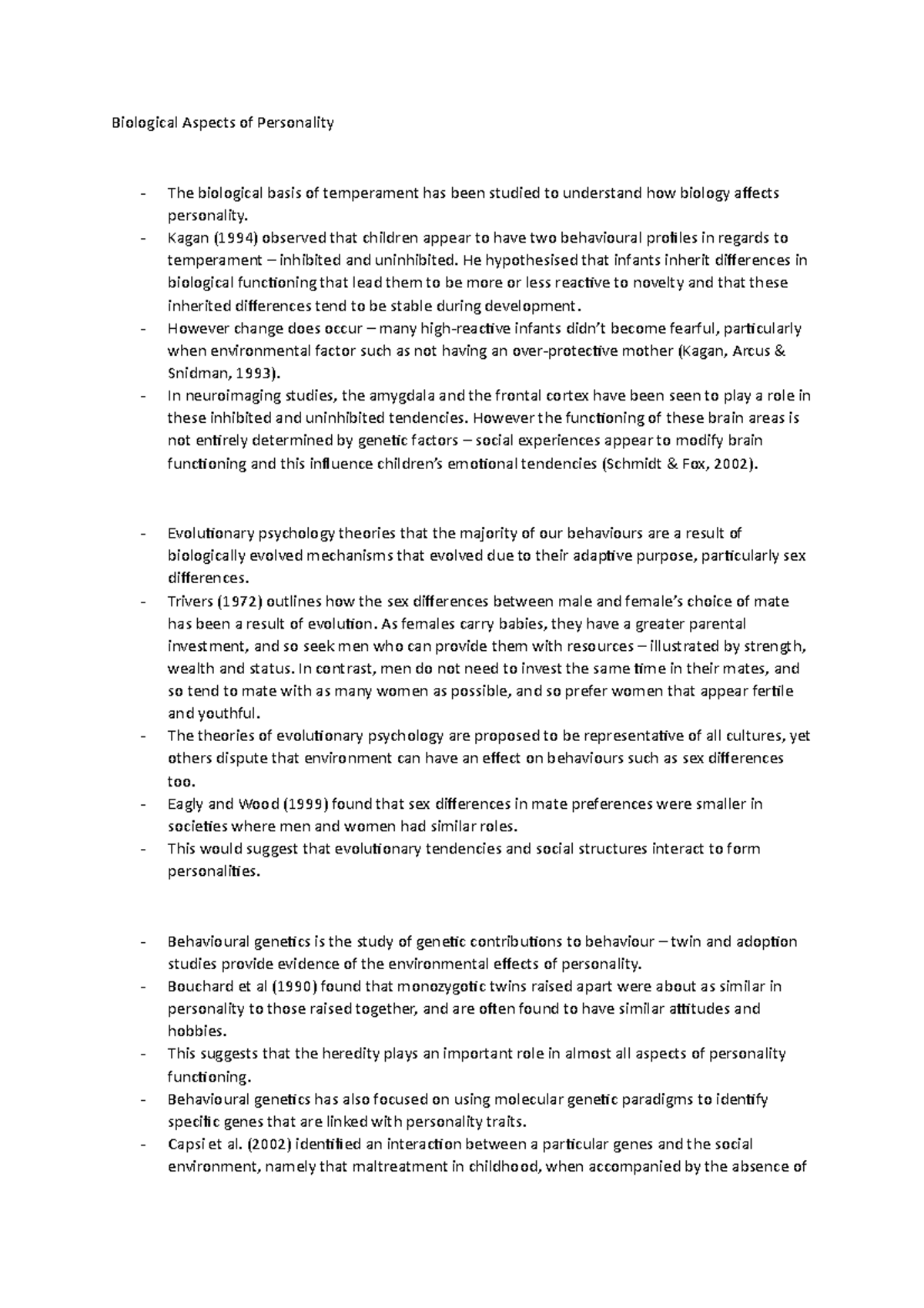 Biological Aspects of Personality - Biological Aspects of Personality ...