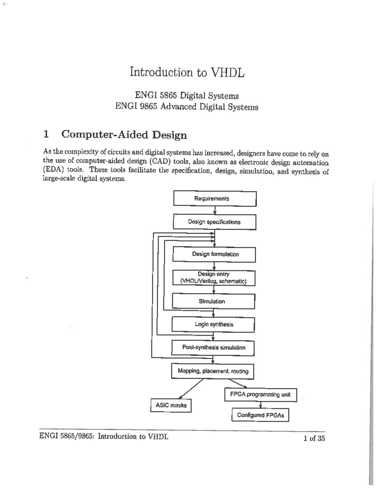 Intro vhdl scan - Lecture notes 2 - Engi 3861 - Studocu