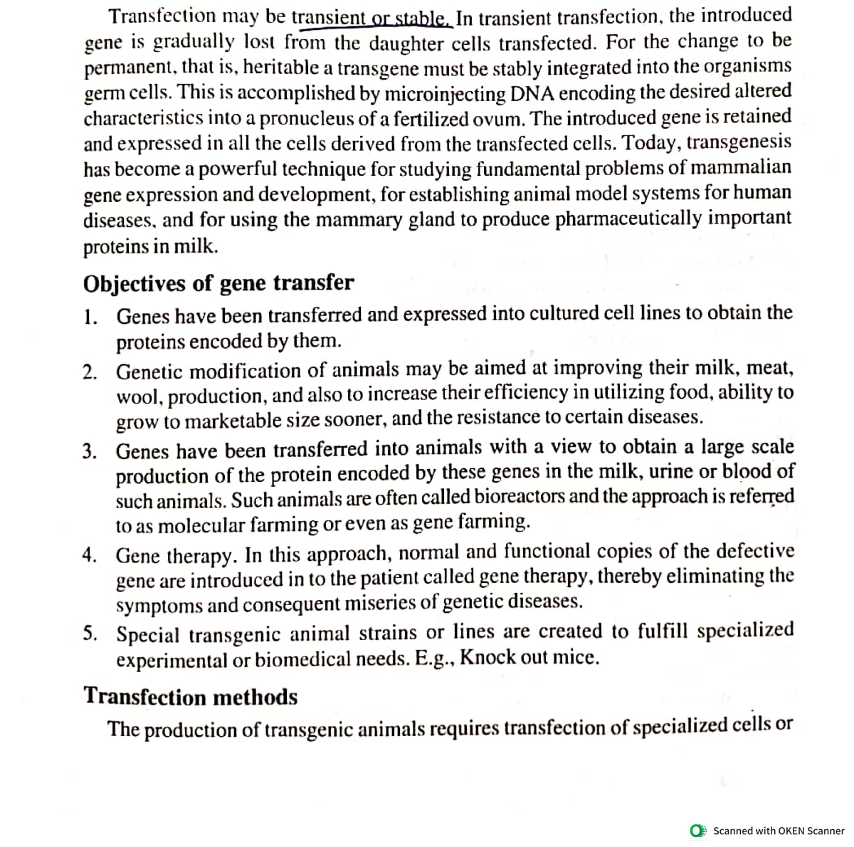 Transfection , Objectives of gene transfer, Transfection methods ...