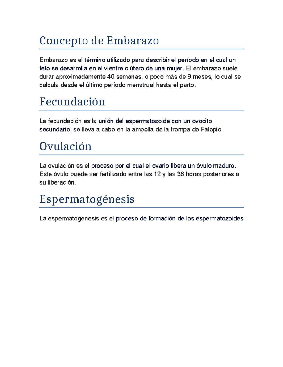 Embarazo - Concepto de Embarazo Embarazo es el término utilizado para ...