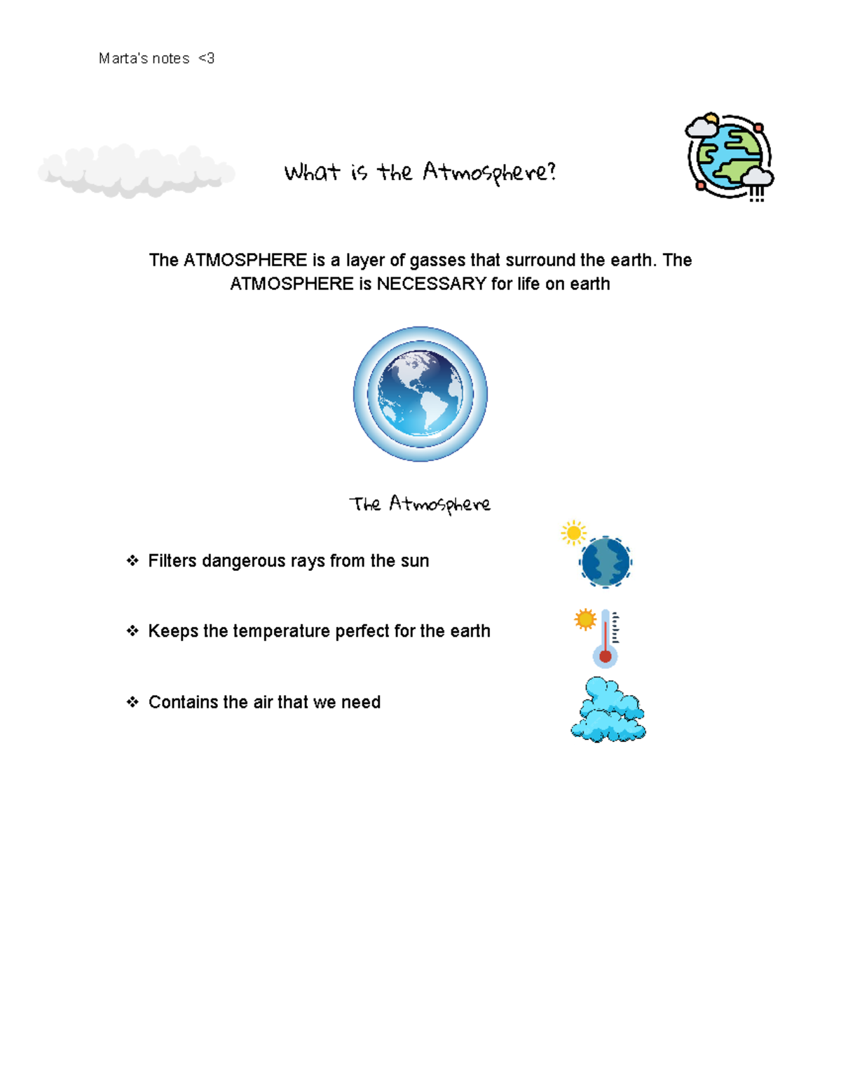 Apuntes de Inglés - What is the Atmosphere? The ATMOSPHERE is a layer ...