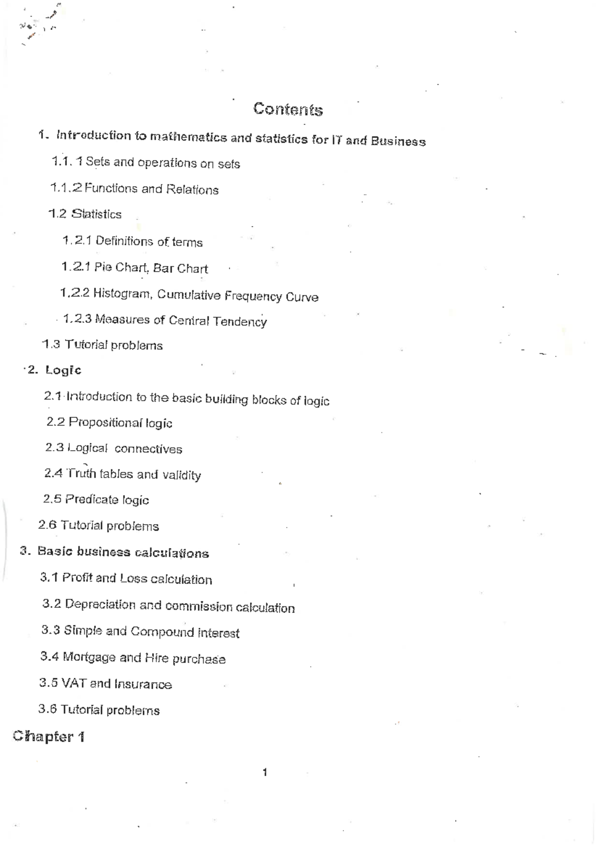 IT Skills Maths Lit Book - Contents 1. Introduction to mathematics and ...