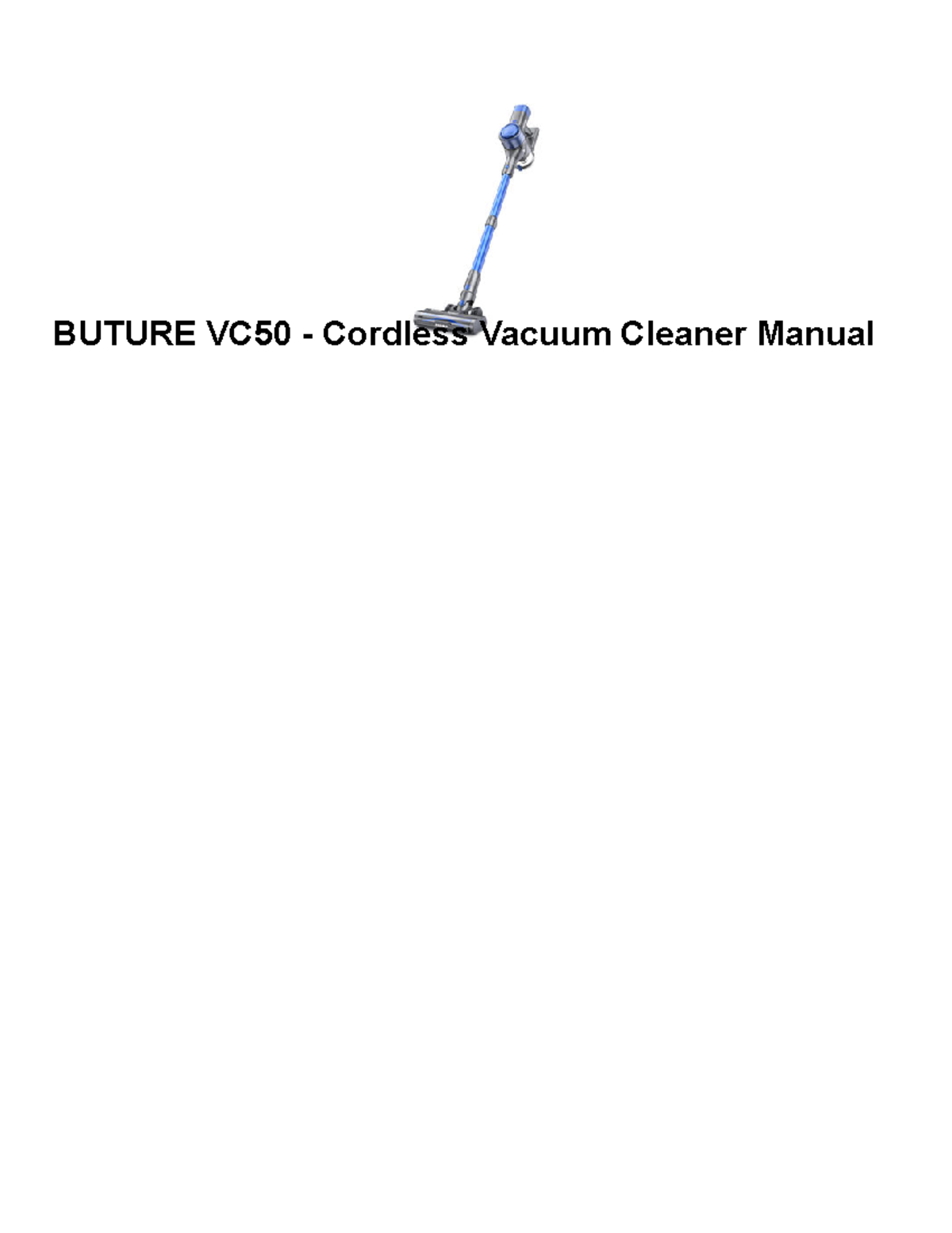 Buture VC50 - Cordless Vacuum Cleaner Manual Manuals Lib - BUTURE VC50 ...