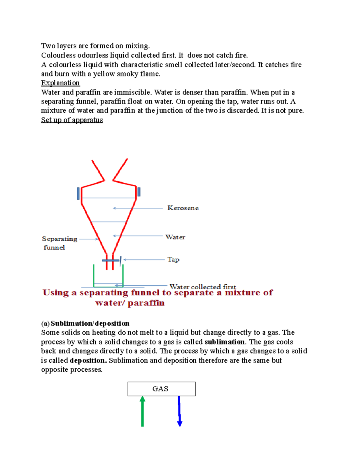 Notes of 10 grade Chemistry Class - Two layers are formed on mixing ...