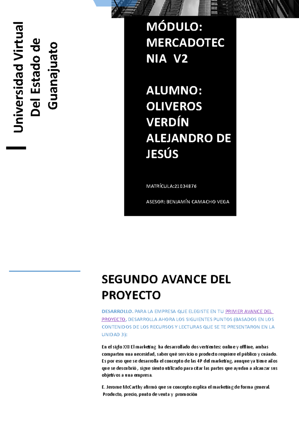 Oliveros Alejandro Segundo avance - Universidad Virtual Del Estado de ...