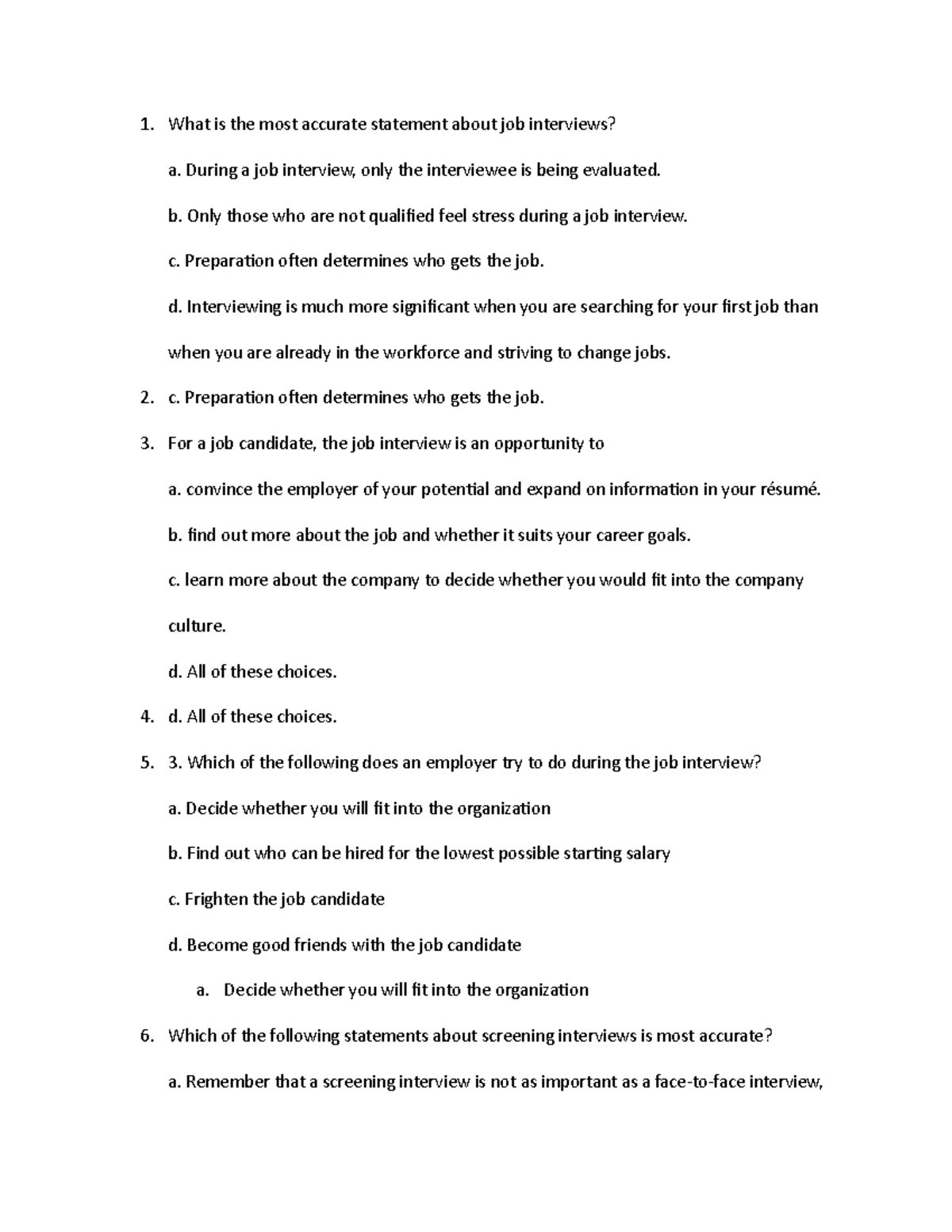 Busmgt 390 35 - What is the most accurate statement about job ...