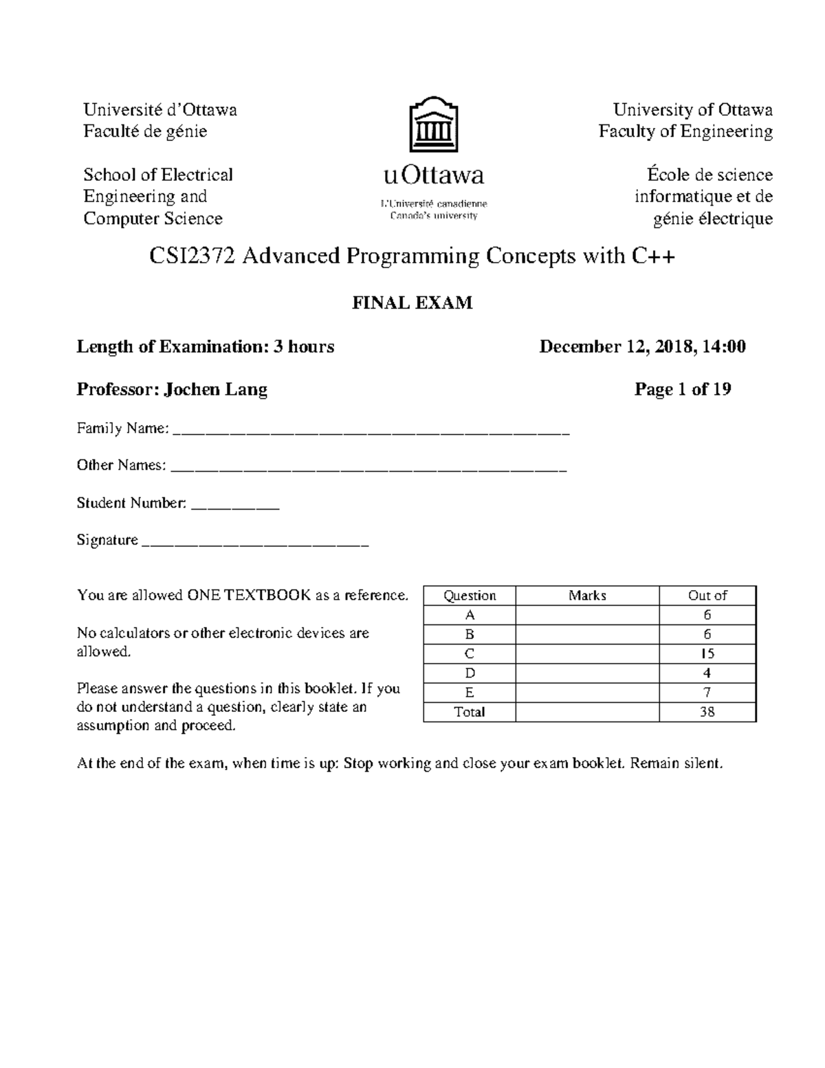 Final Exam 2018 - Université d’Ottawa Faculté de génie School of ...