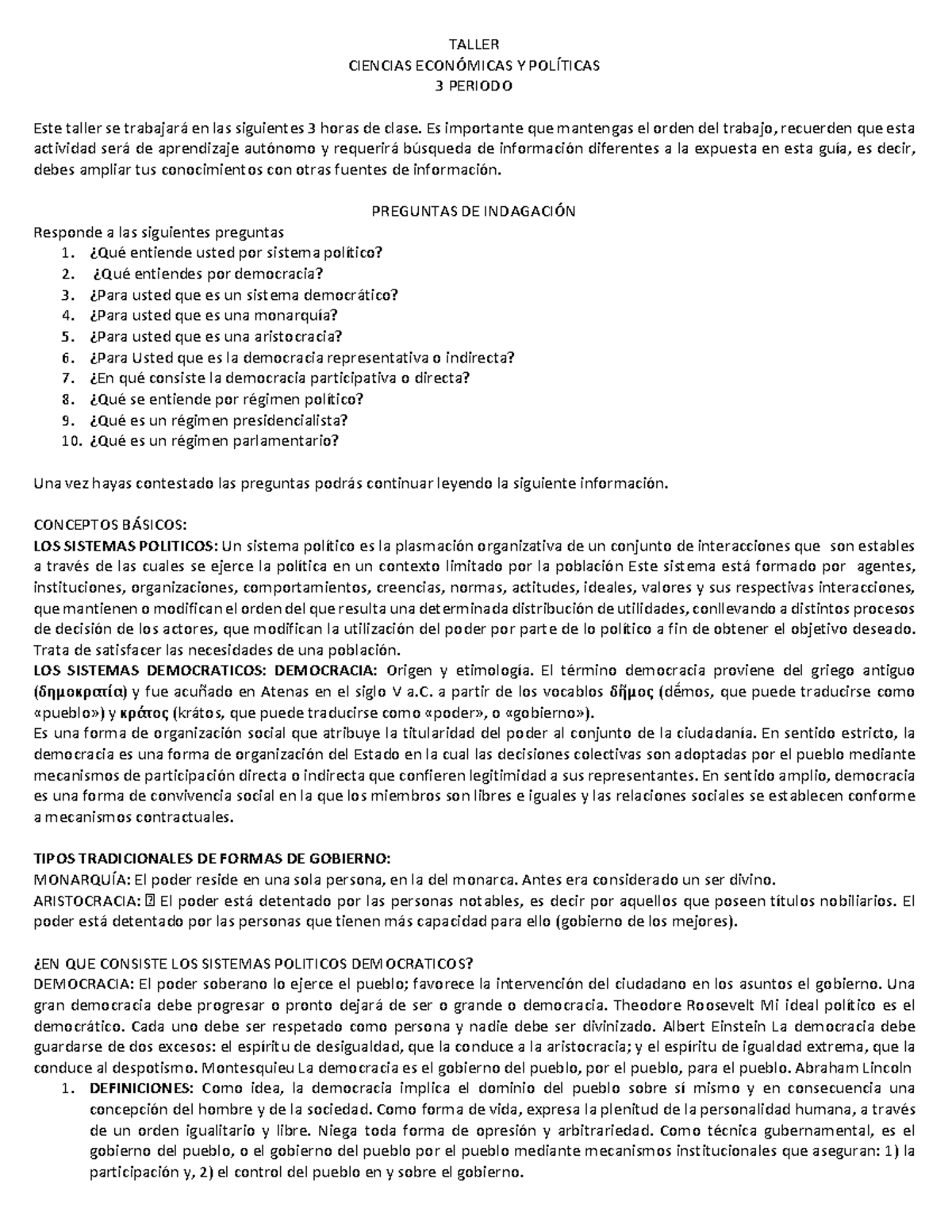 Taller CPE 3 Periodo - Hola hfjhg hdbhf - TALLER CIENCIAS ECON”MICAS Y ...