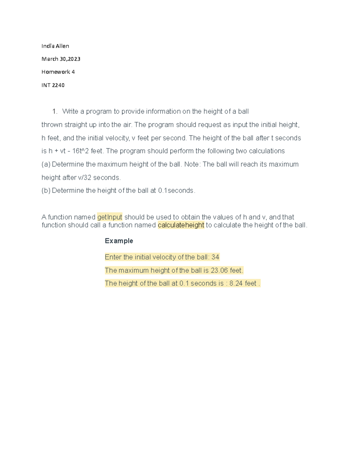 Homework 4 - Classwork assignment - India Allen March 30, Homework 4 ...