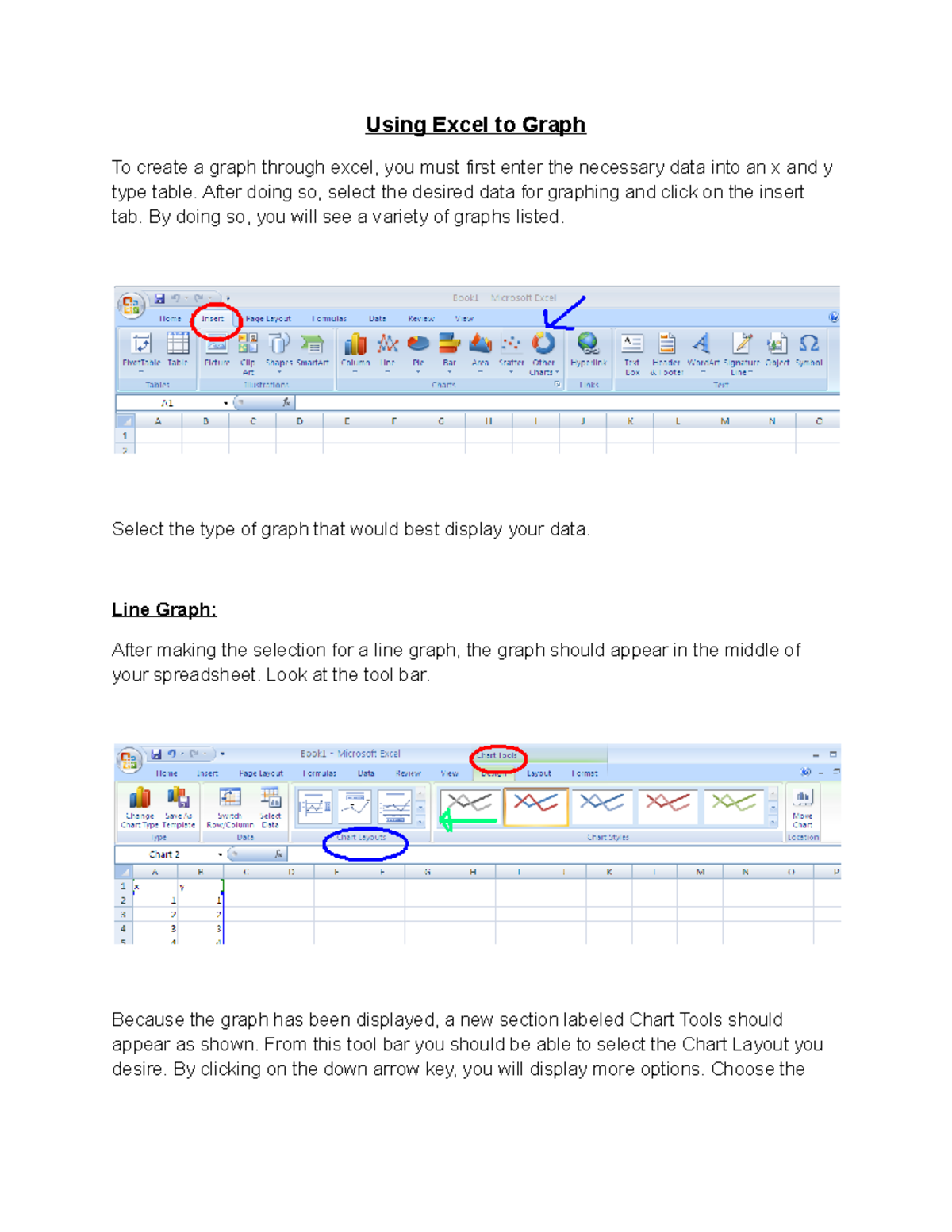 Using Excel to Graph - After doing so, select the desired data for ...
