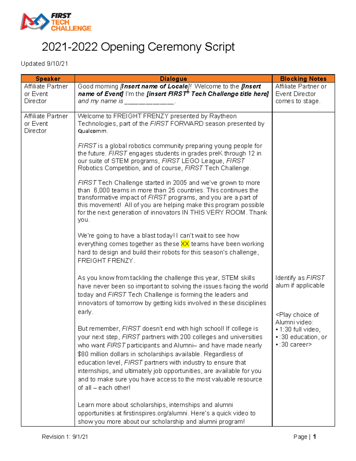 Opening-ceremony-script - 202 1- 2022 Opening Ceremony Script Updated 9 ...