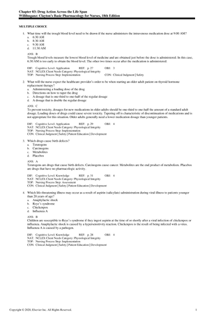 Exam View - Chapter 14 - Test bank - Chapter 14: Drugs Used to Treat ...