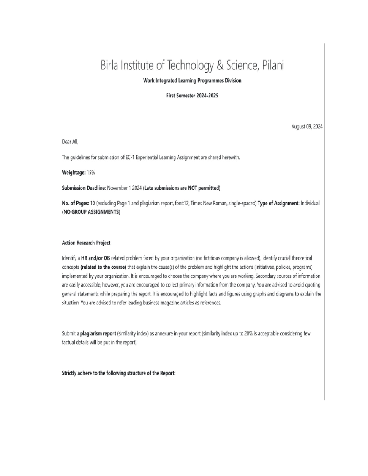 MPO Assignment - Birla Institute of Technology Science, Pilani Work ...