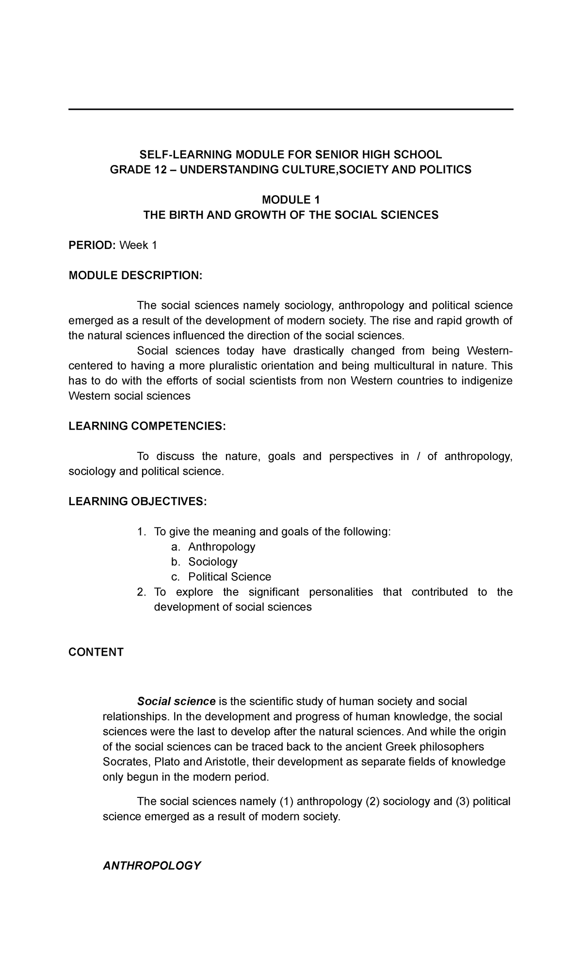 UCSP2 - Understanding Culture, Society and Politics - SELF-LEARNING ...