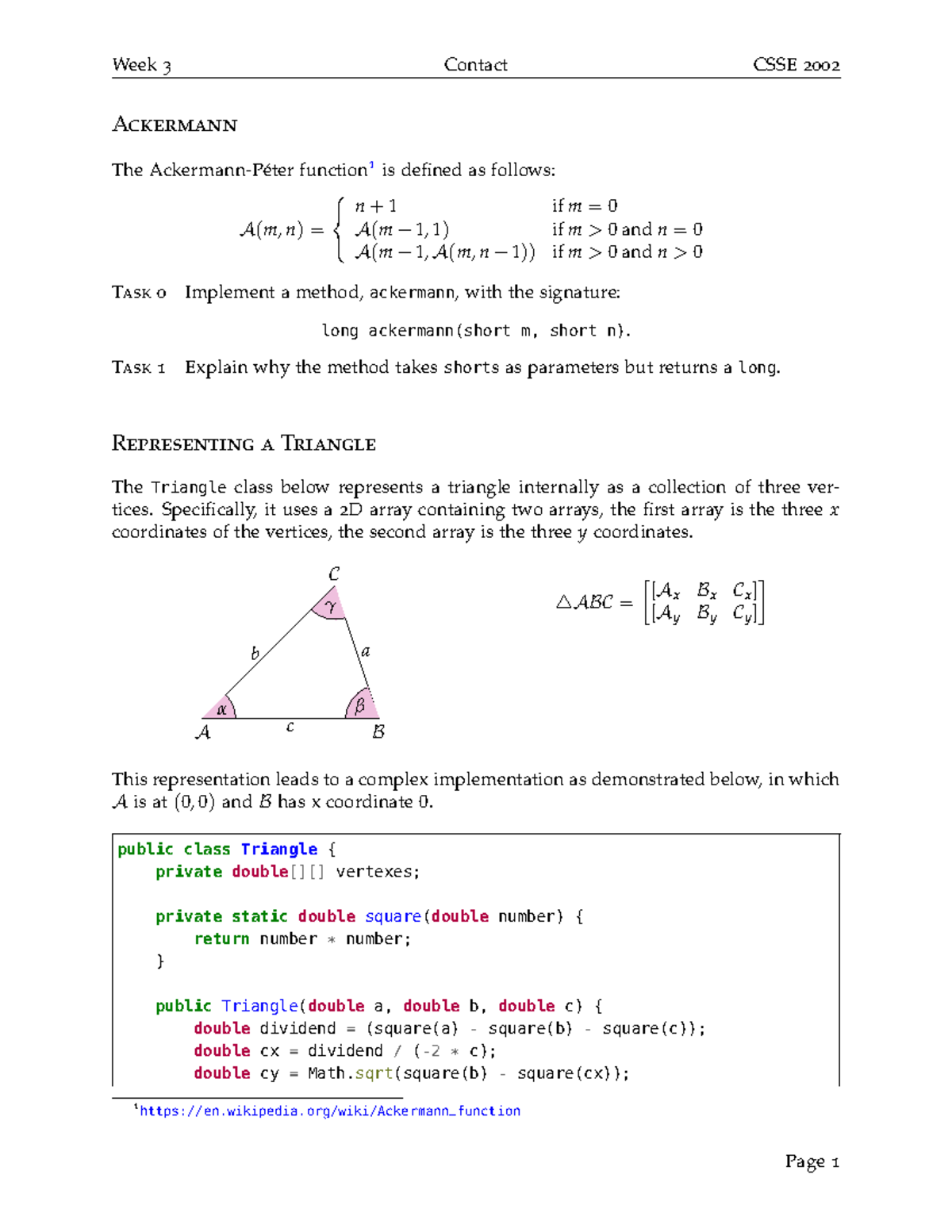 Week3 - practical task - Ackermann The Ackermann-Péter function 1 is ...