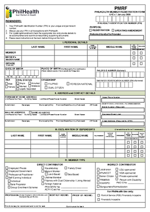 Pmrf 012020 - Secret - PMRF PHILHEALTH IDENTIFICATION NUMBER (PIN) UHC ...