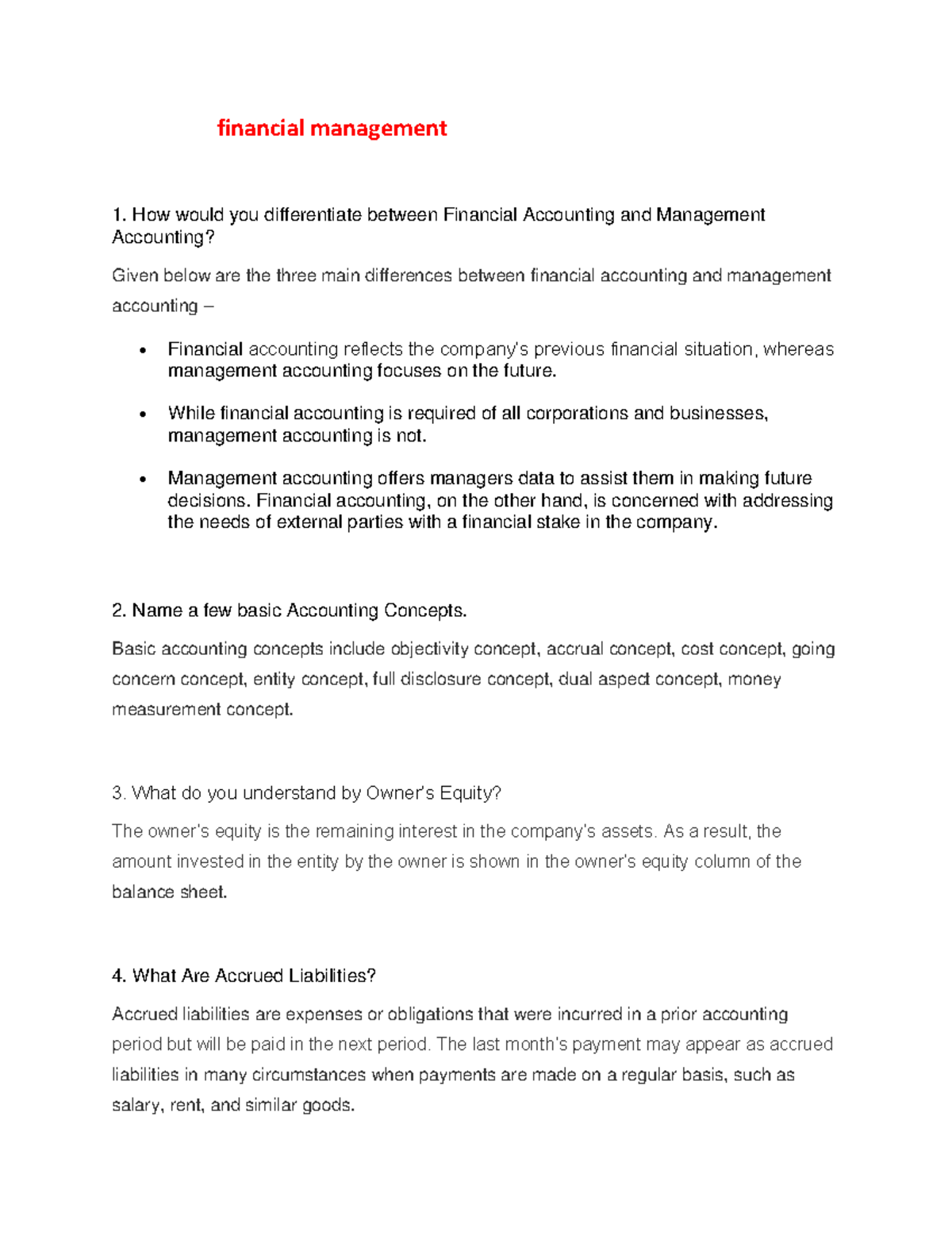 Financial management pdf 3 - financial management How would you ...