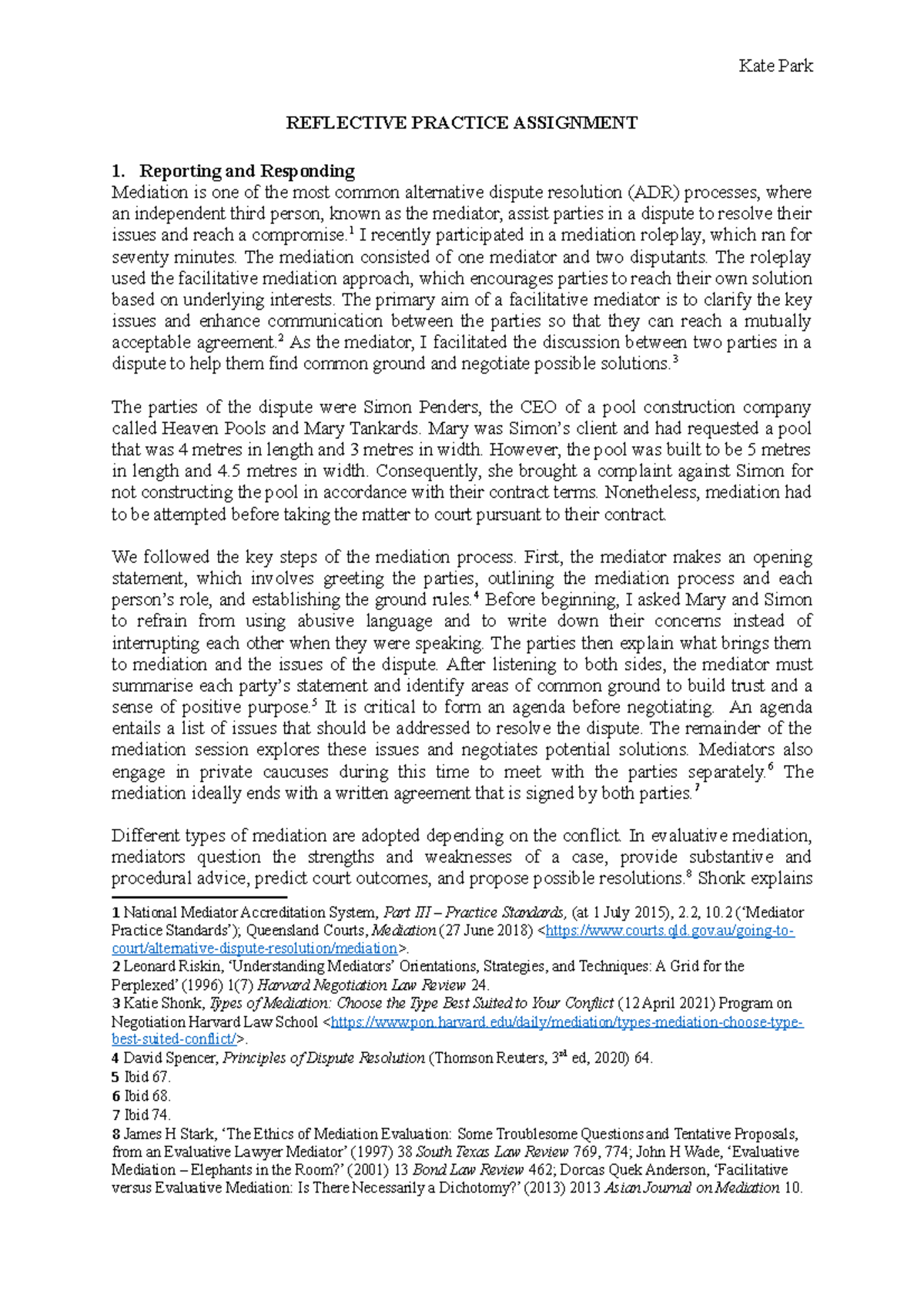 LLB103 Reflective Practice Assignment - REFLECTIVE PRACTICE ASSIGNMENT ...