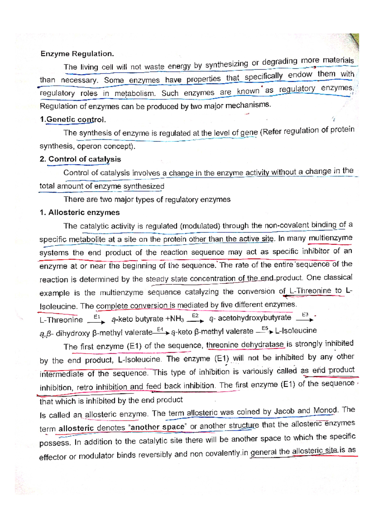 Enzyme regulation pdf - Biochemistry - Studocu